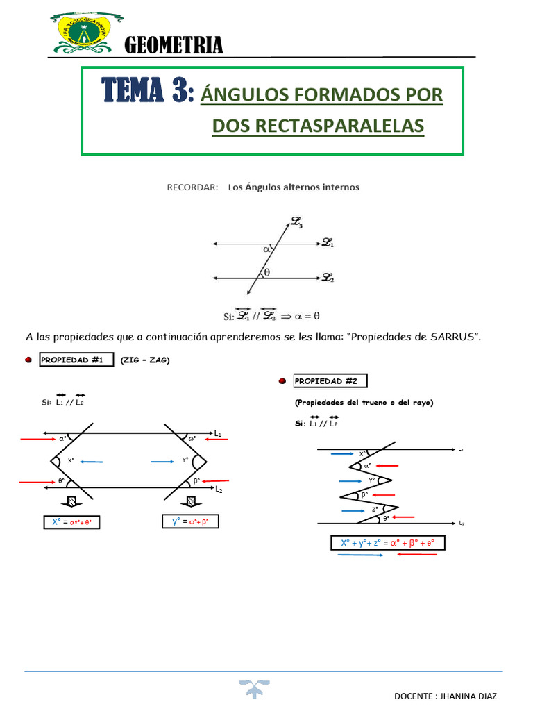 3.. Iiin ..Angulos Entre Dos Rectas Paralelas | PDF