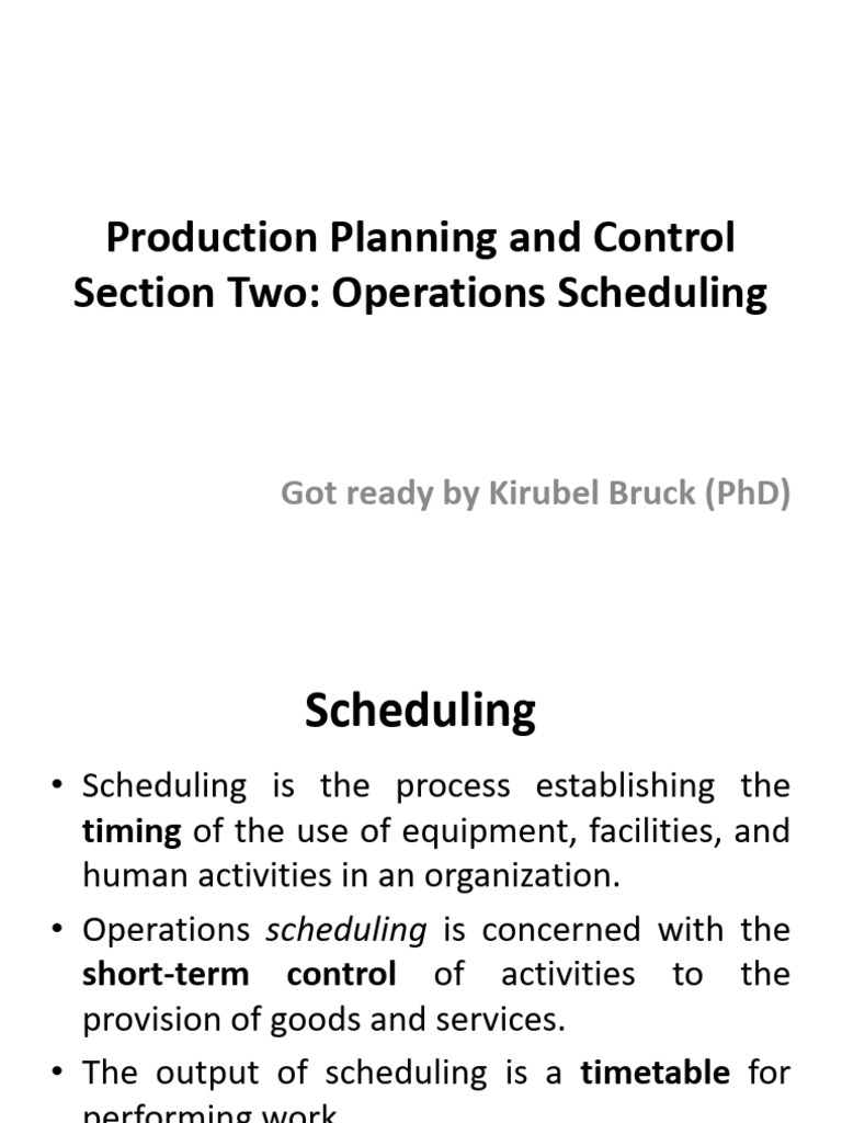 Section 2 - Operations Scheduling | PDF | Applied Mathematics