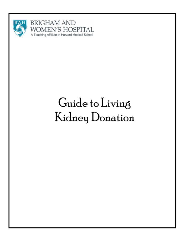 Living Donor Packet 2-19-13 | PDF | Kidney Transplantation | Chronic ...