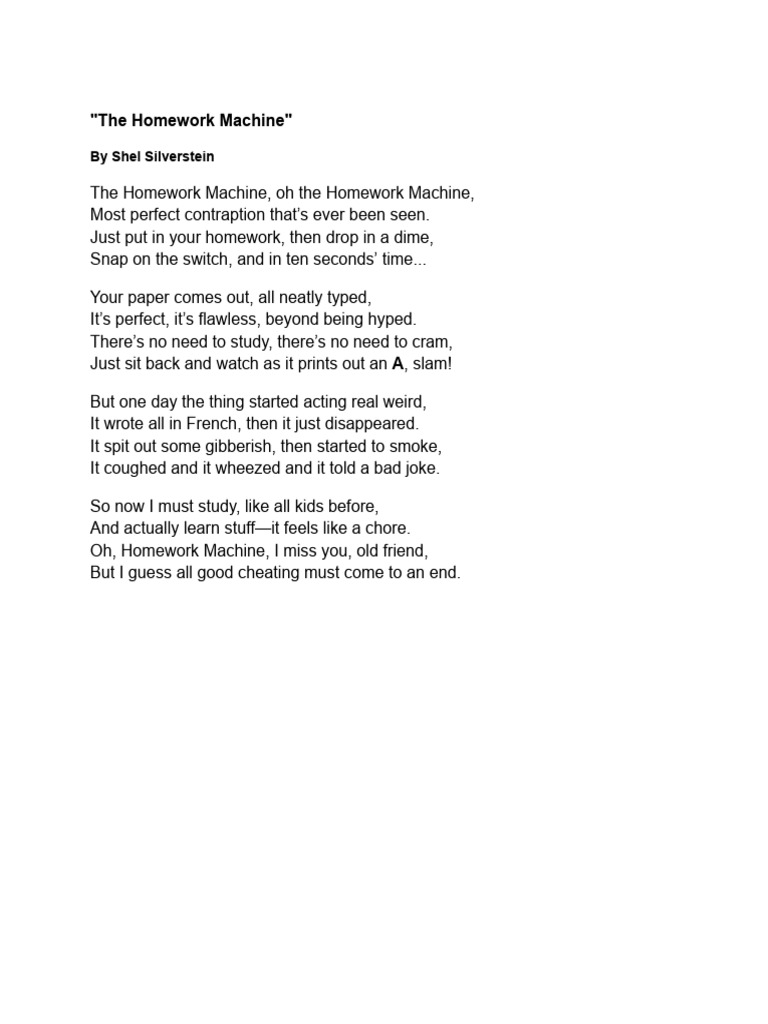 The Homework Machine | PDF