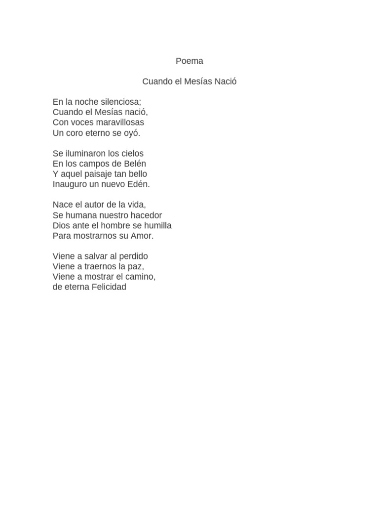 Poema sobre el Nacimiento del Mesías | PDF
