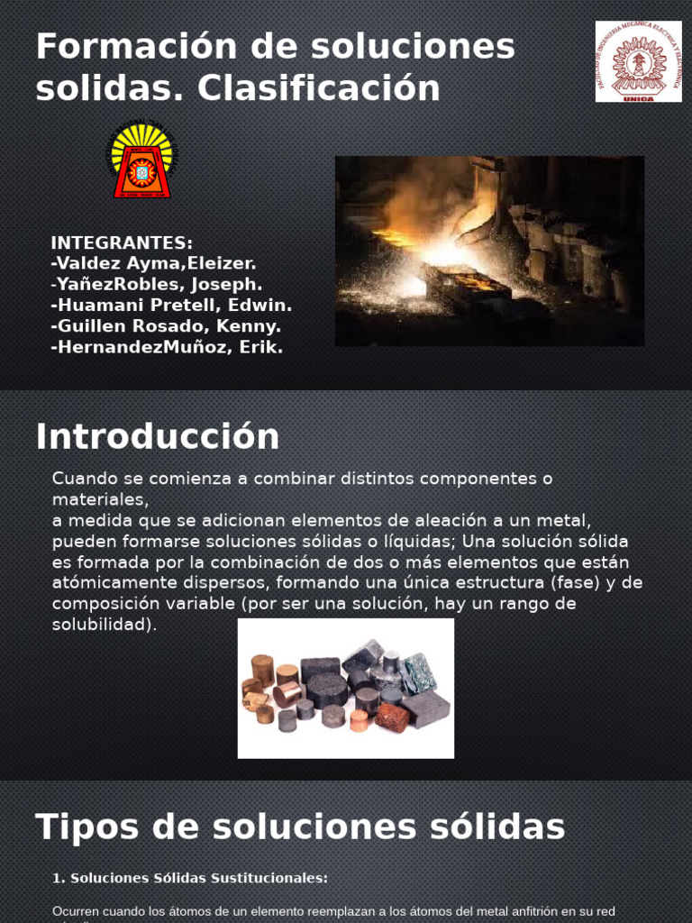 Formacion de Soluciones Solidas. Clasificacion | PDF | Aleación | Fase ...