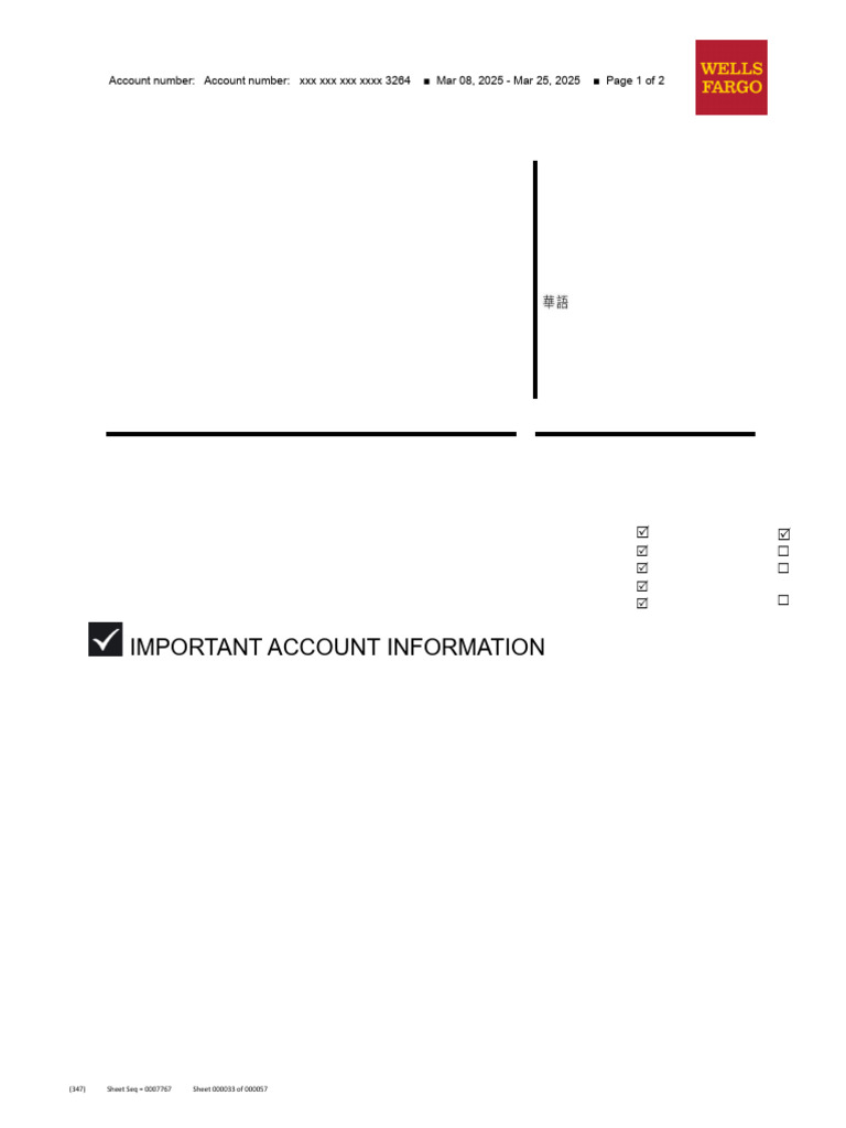 Updated Wells Fargo Statement | PDF | Overdraft | Banks