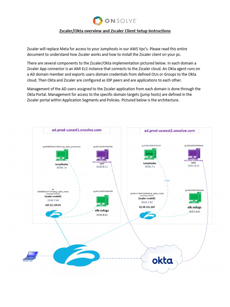 Zscaler - Okta Overview and Zscaler Client Setup Instructions - 0630 | PDF | Login | Command ...