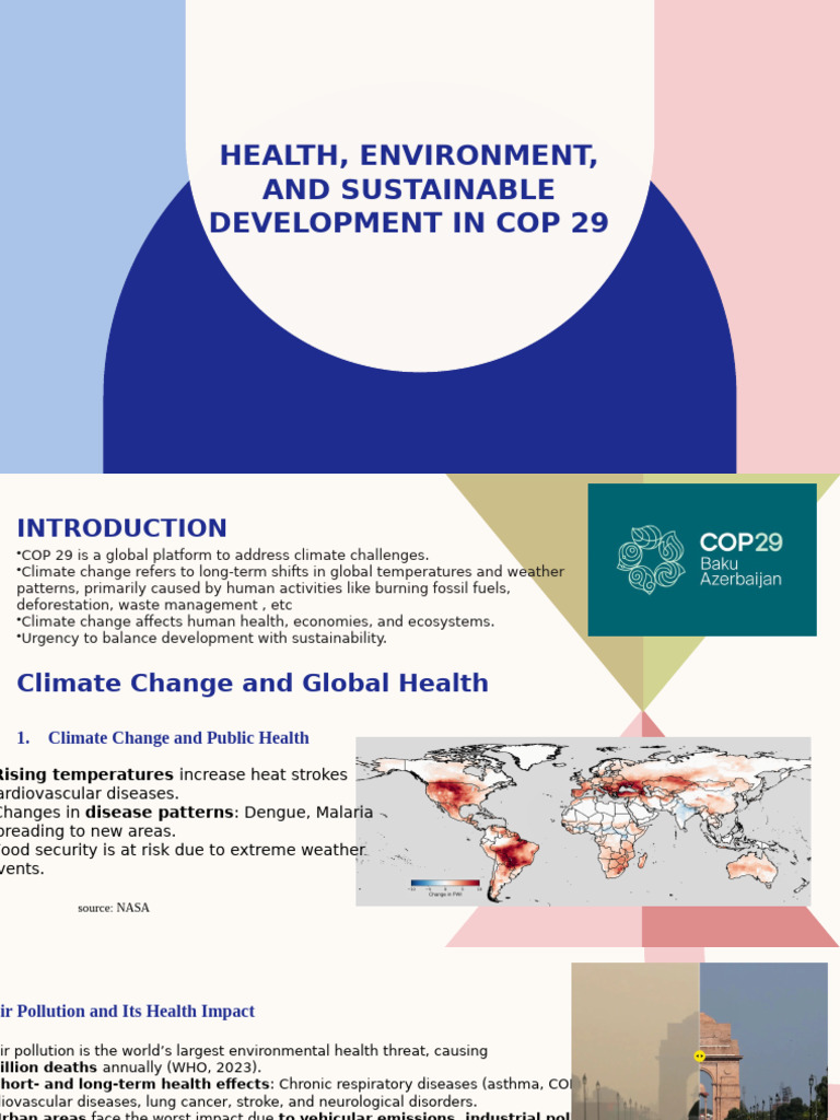 Health and Sustainability in COP 29 | PDF | Climate Change | Climate ...