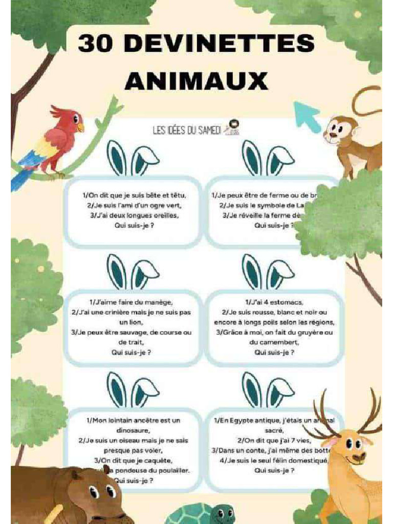 Devinettes Animaux PDF Gratuit 600x900 | PDF