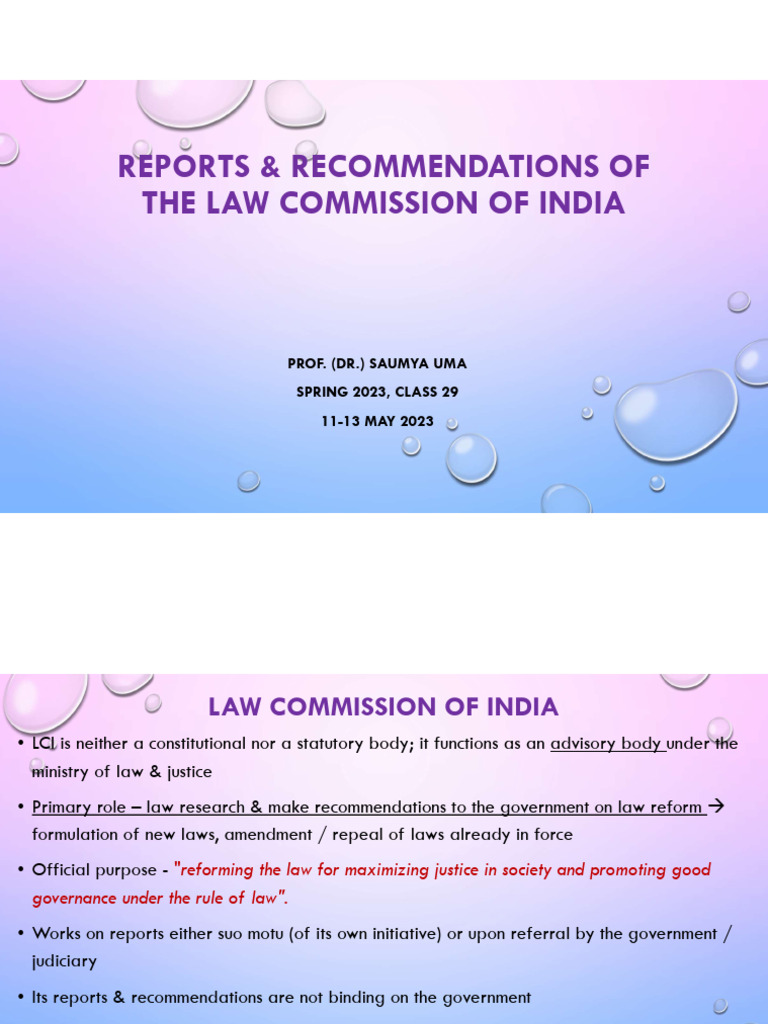 Law Commission of India Reports 2023 | PDF | Legitimacy (Family Law ...