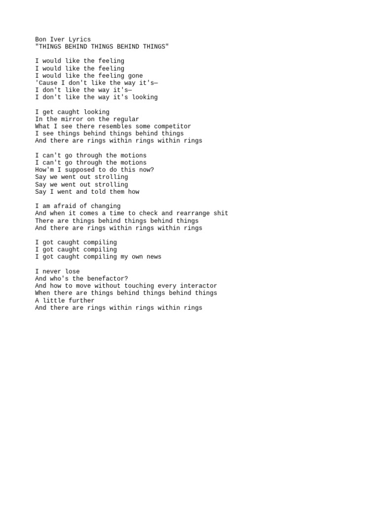 Things Behind Things Behind Things | PDF