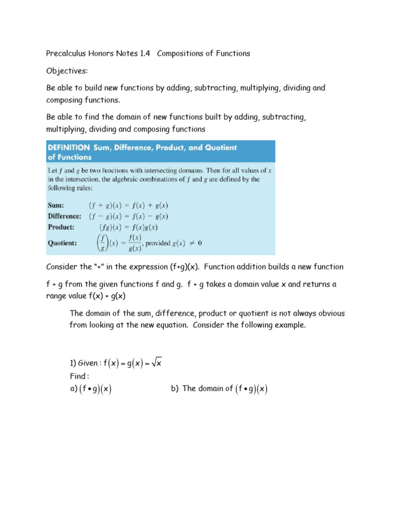 Composing and Decomposing Functions | PDF | Function (Mathematics ...