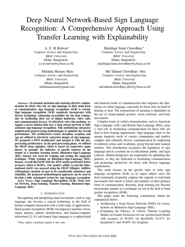 Deep Learning for Sign Language Recognition | PDF | Deep Learning ...