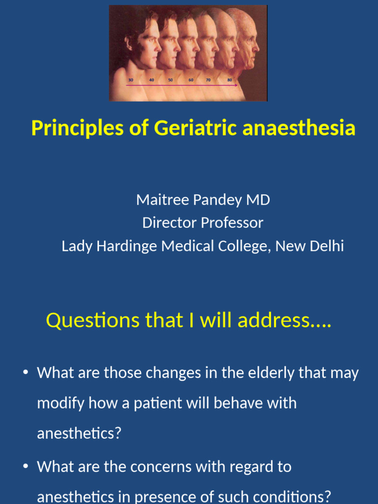Geriatric Anesthesia: Key Principles and Considerations | PDF | Lung ...