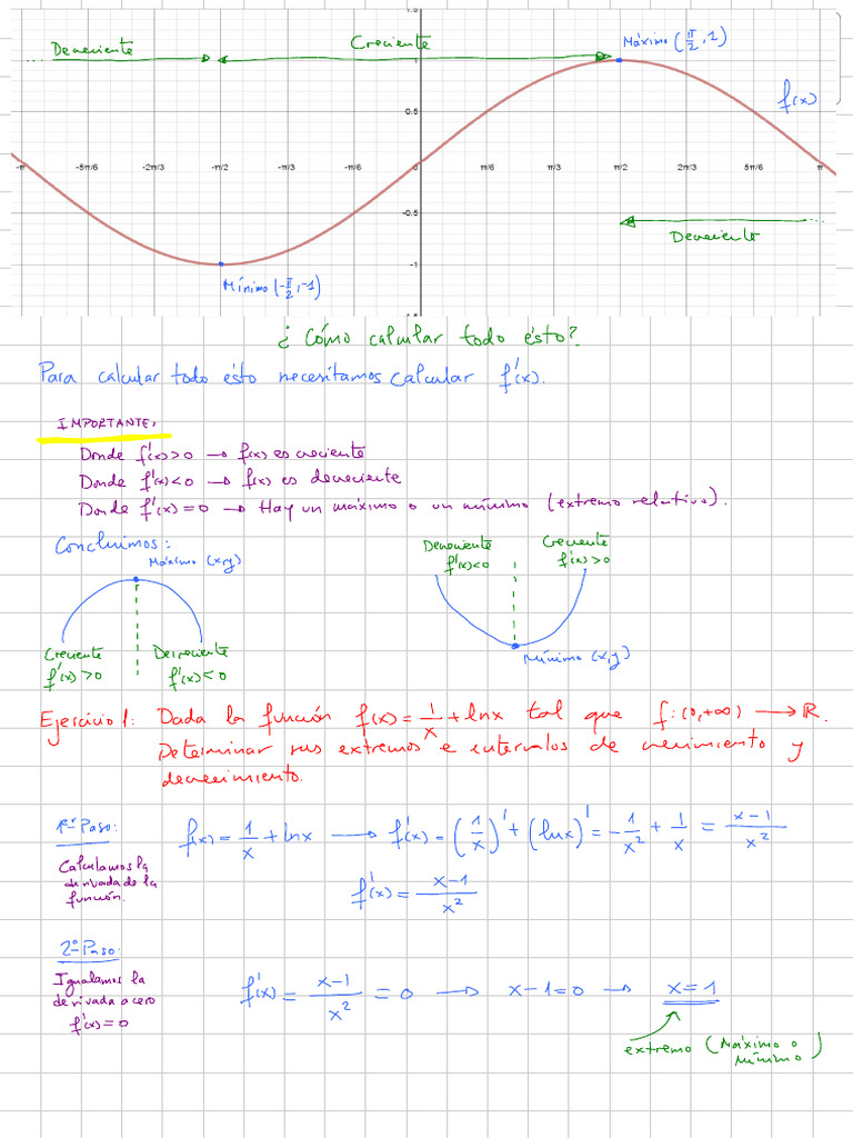 Calculo de Extremos y Monotonia | PDF