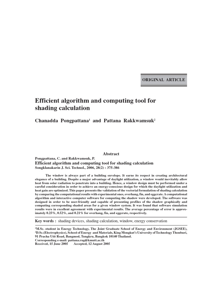 Efficient Algorithm And Computing Tool For Shading Pdf Computing Euclidean Vector