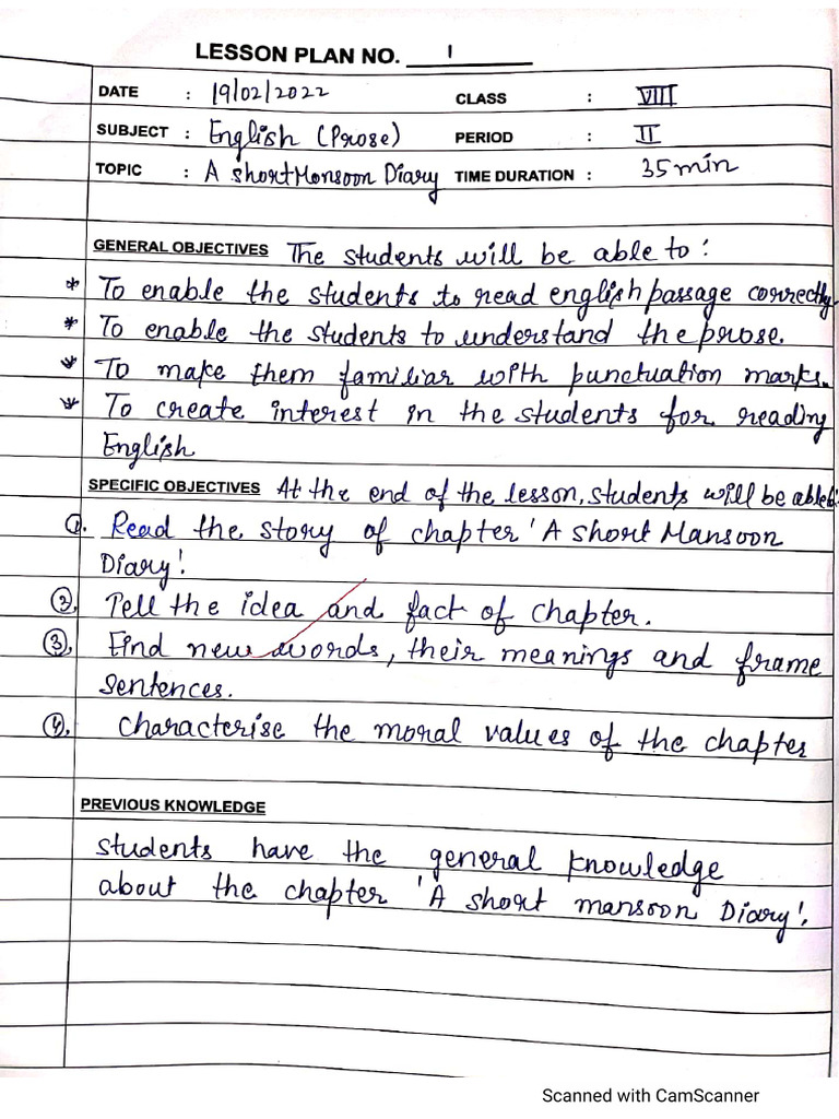 English Lesson Plan | PDF