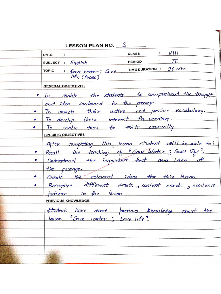English Lesson Plans | PDF