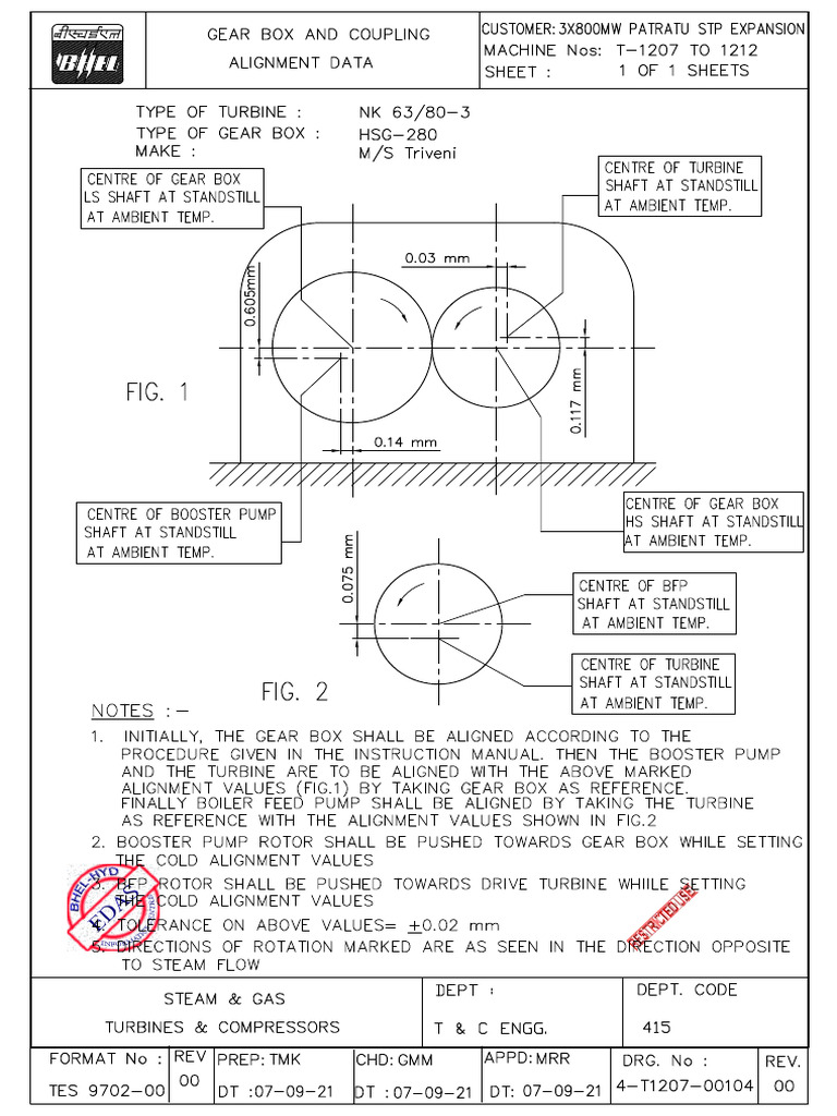 G1-Gear Box and Coupling Alignment Data-4T120700104-S00-R00 | PDF