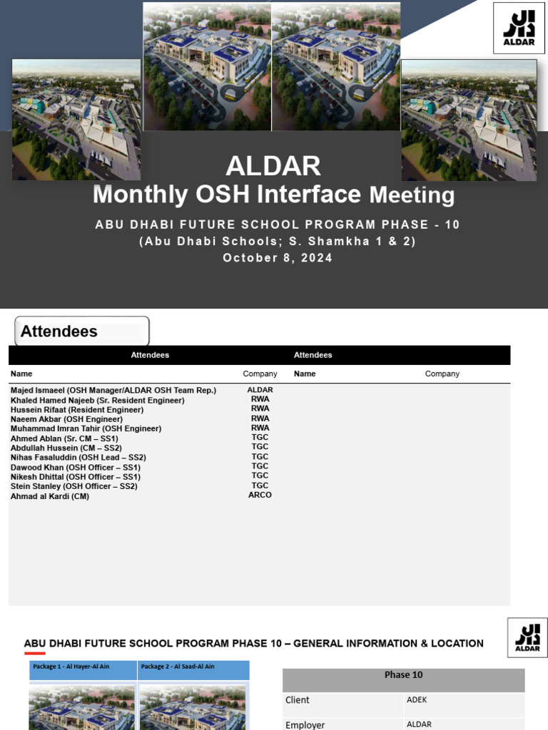 ALDAR OSH Meeting Summary - Oct 2024 | PDF | Occupational Safety And ...