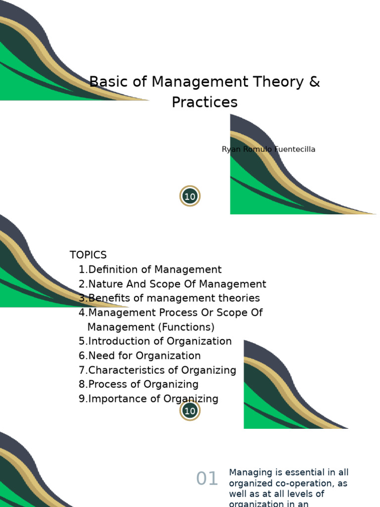 Basic of Management Theory Practices 1 | PDF | Business