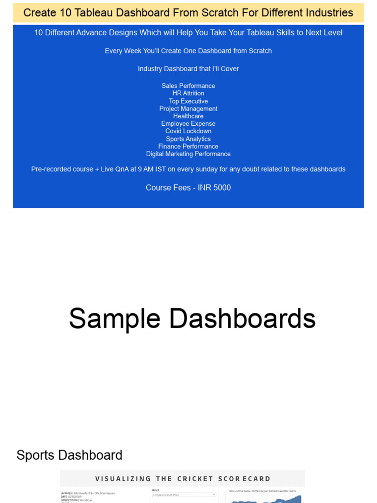 Tableau Dashboard Course Overview | PDF