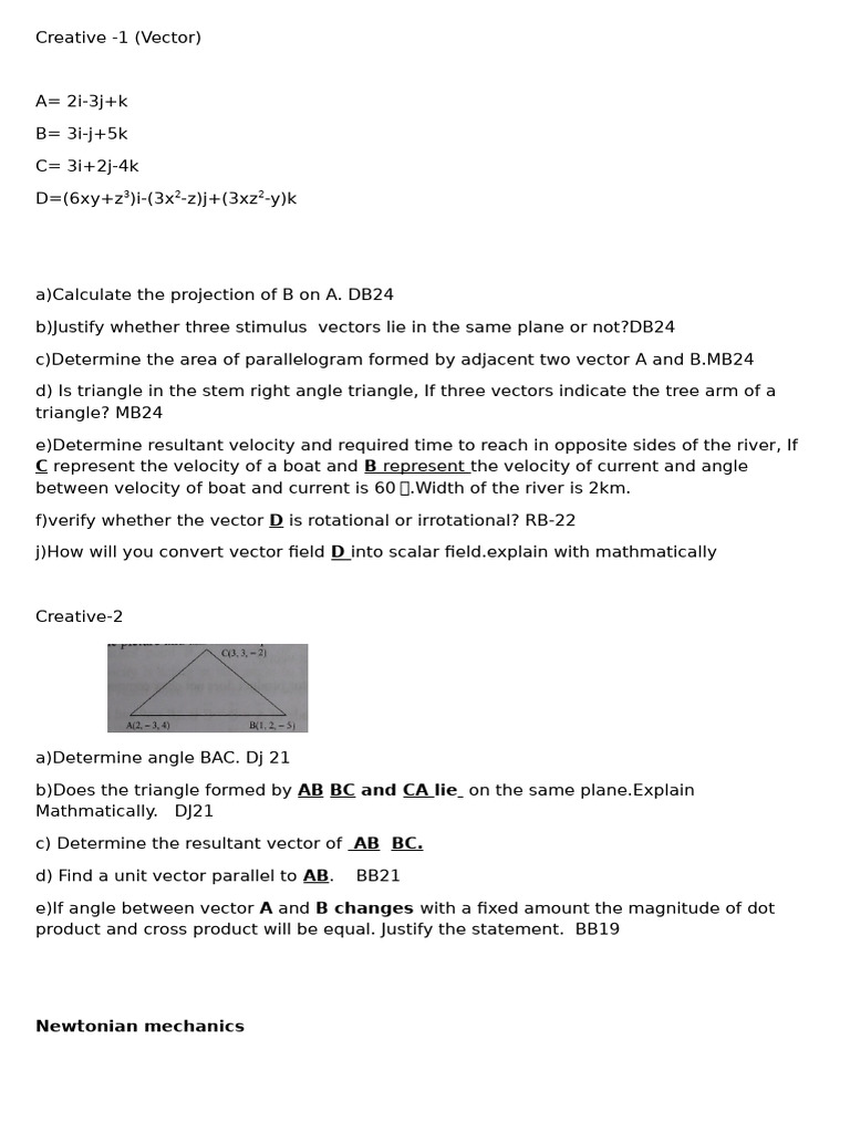 Vector Calculations and Mechanics Analysis | PDF | Euclidean Vector | Gases