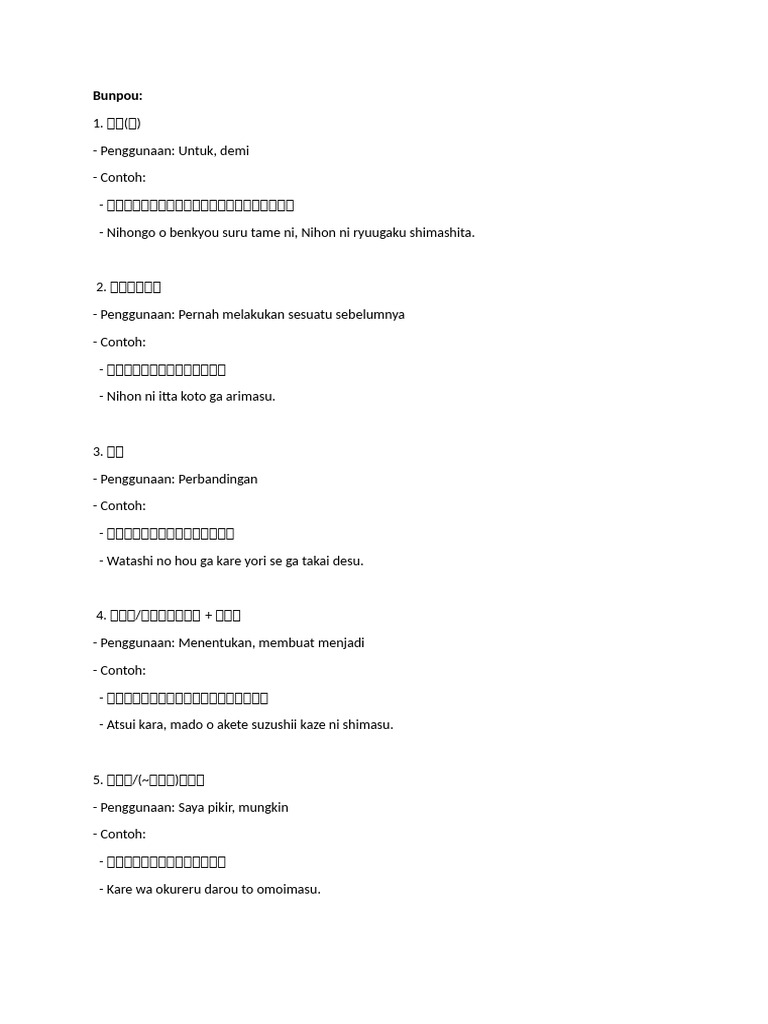 bunpou dan goi n4 | PDF