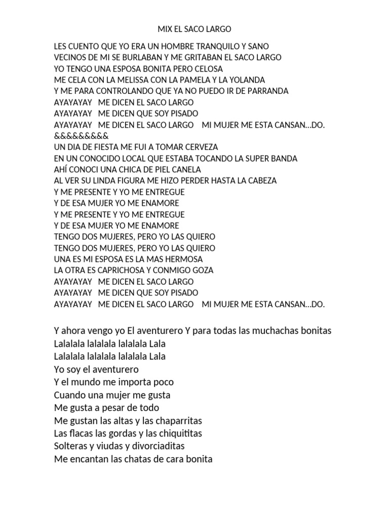 Mix El Saco Largo | PDF