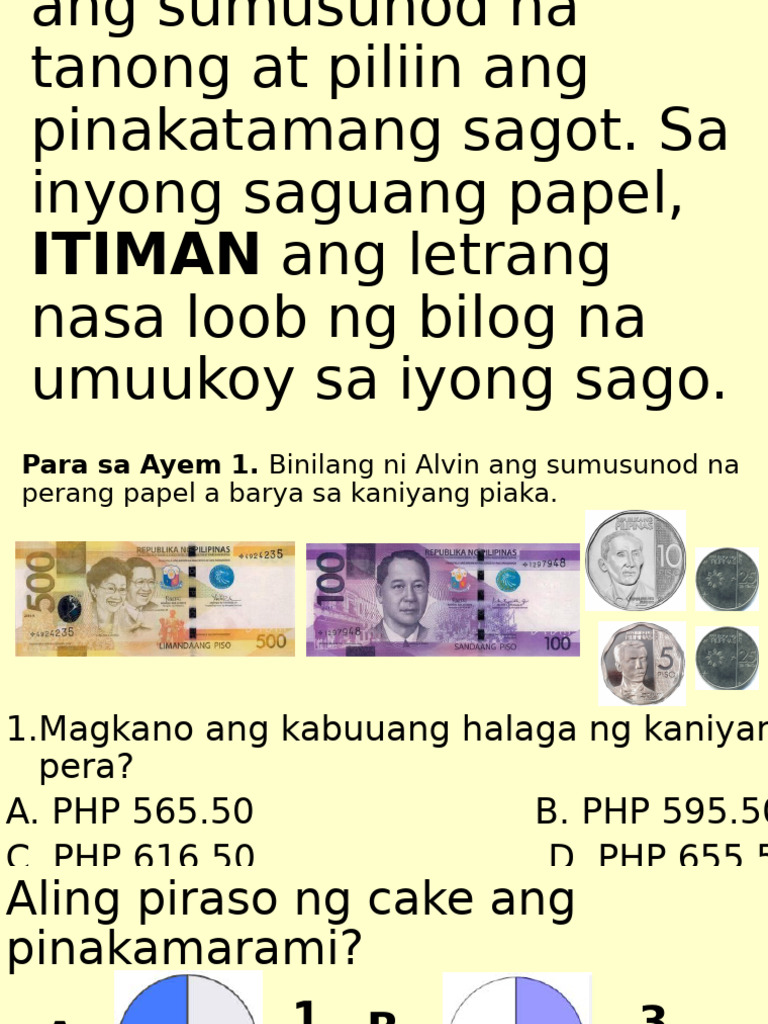 Numeracy Tagalog ELLNA 3 | PDF