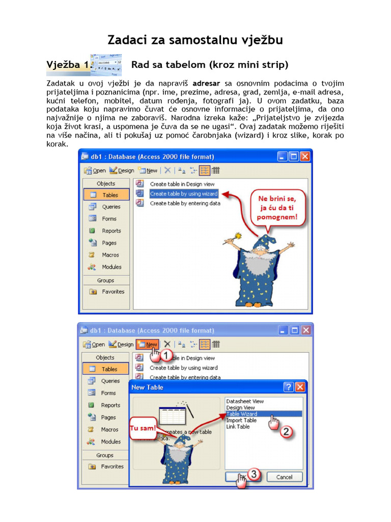 Zadaci Za Samostalnu Vjezbu ACCESS1 | PDF