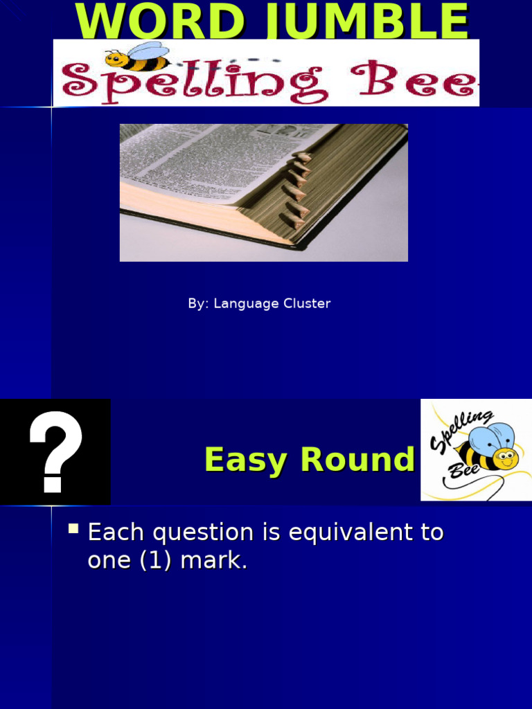 Spelling Bee Word Jumble Challenge | PDF | Textiles