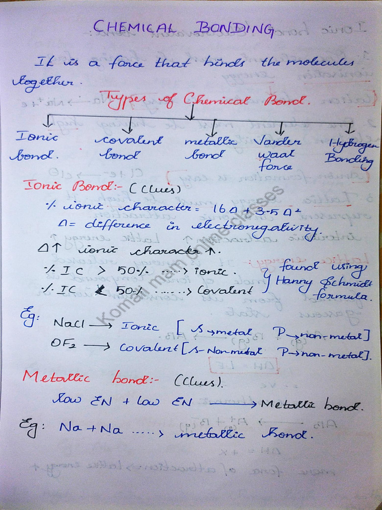 Chemical Bonding Day-1 Notes | PDF