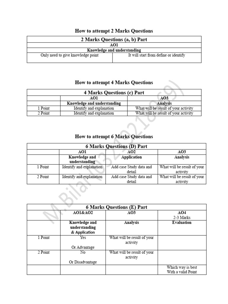 P1 O Level How To Attempt Paper | PDF