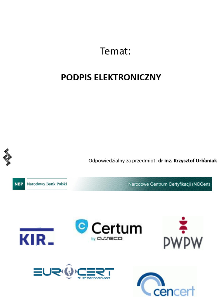 2023 - 2024-TIiK-wyk Ad NR 11 - EIDAS - Podpis Elektroniczny | PDF