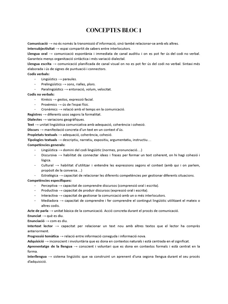 Conceptes Bloc 1 I 2 | PDF