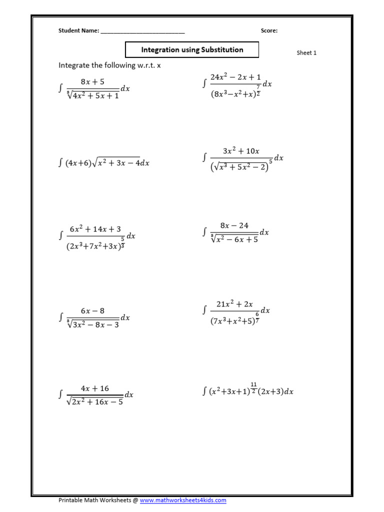 Integration Using Substitution | PDF