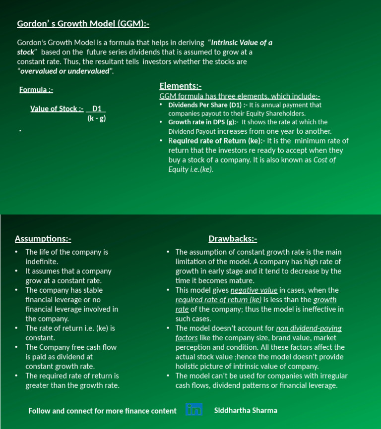 Gordon's Growth Model | PDF | Dividend | Stocks