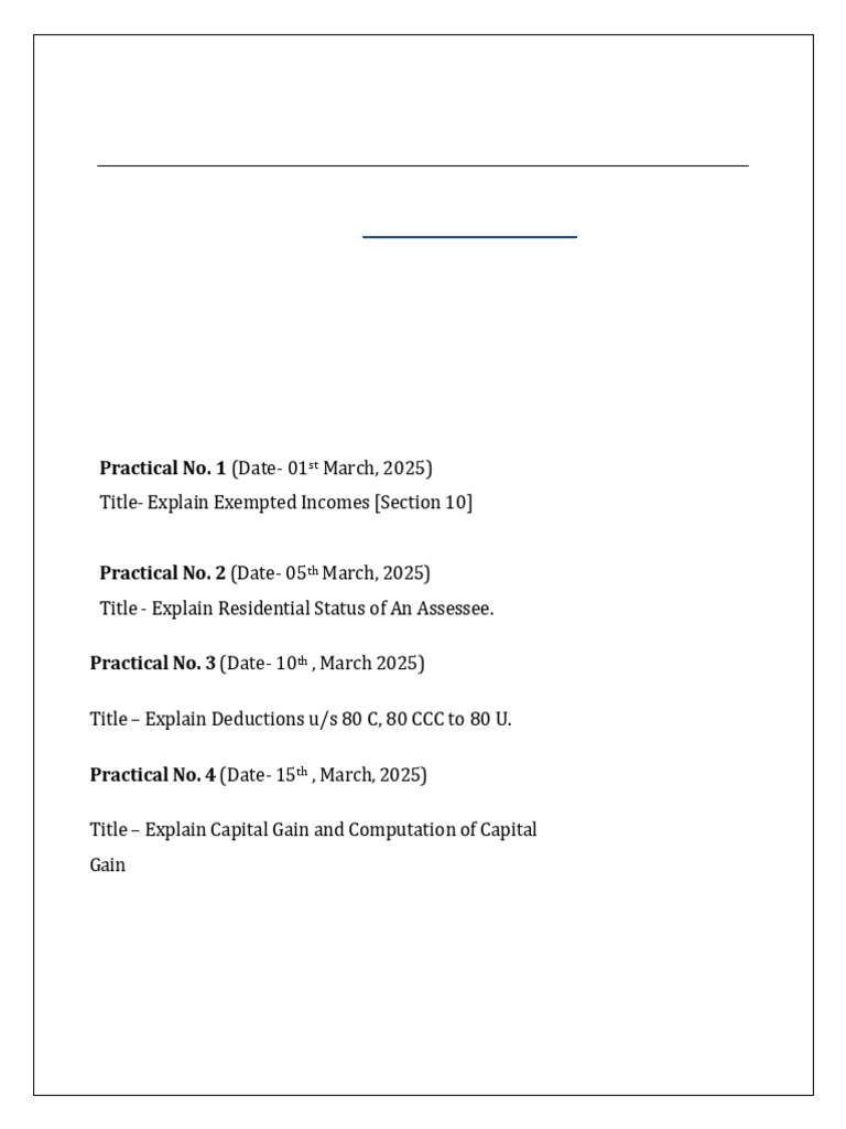 Audit and Taxation Bcom Sem 6 Practical | PDF