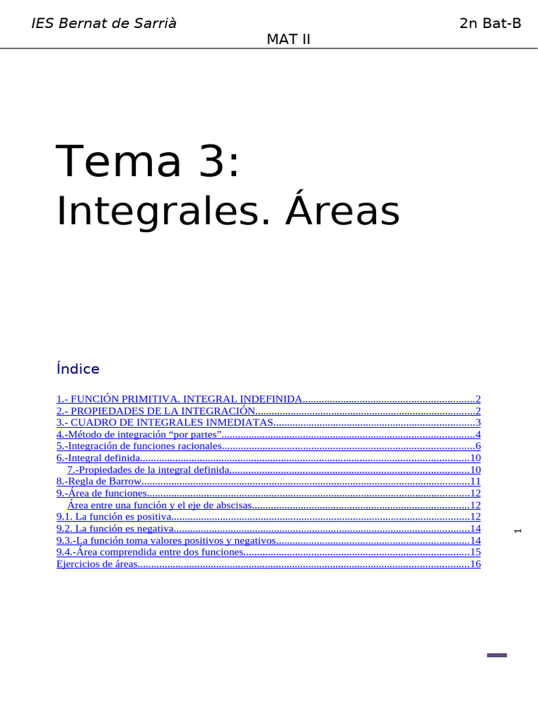 TEMA 3 Integrals | PDF | Integral | Número racional