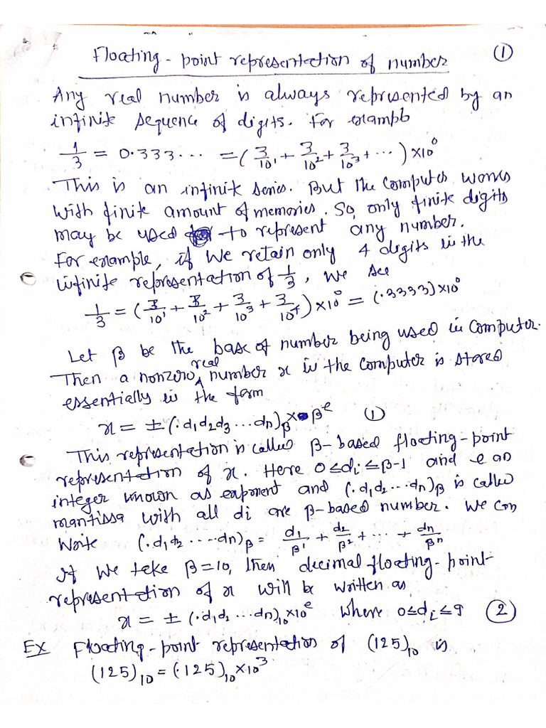 1_Floating -Point Representation and Error | PDF