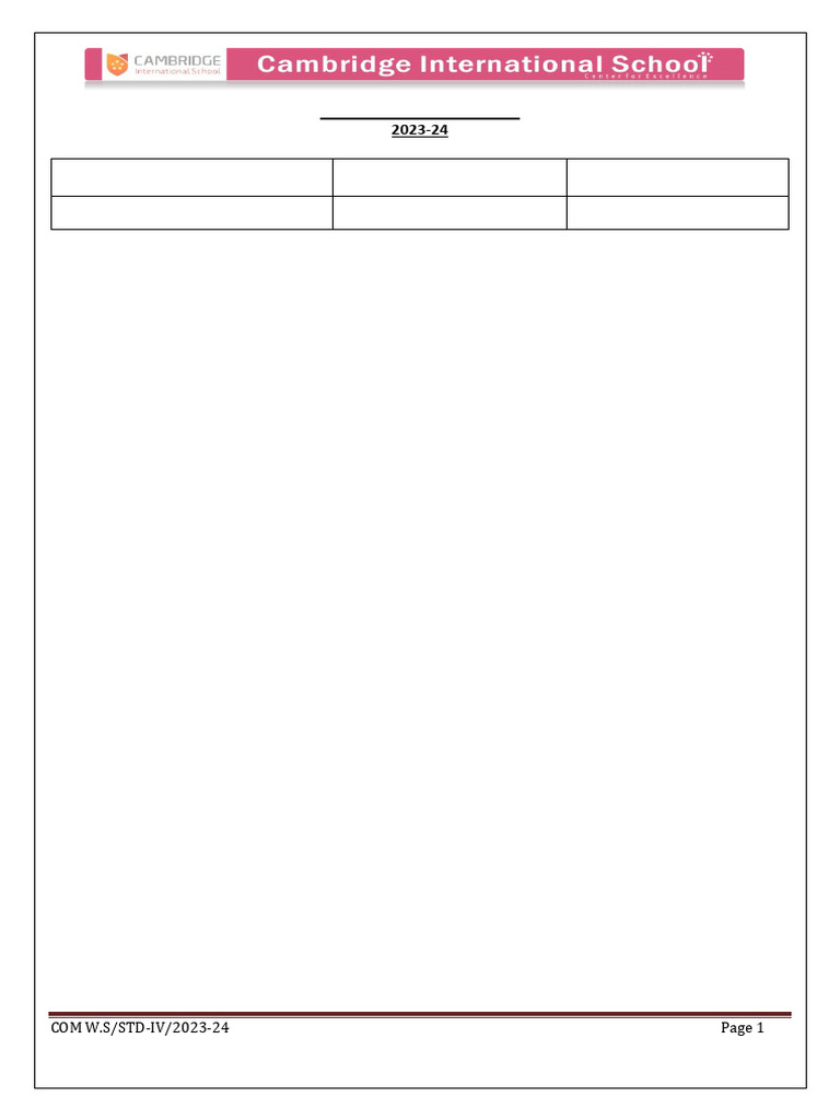 Computer Revision Worksheet for Class IV | PDF