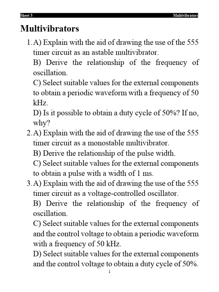 Sheet 3 - Digital Circuits 2 | PDF