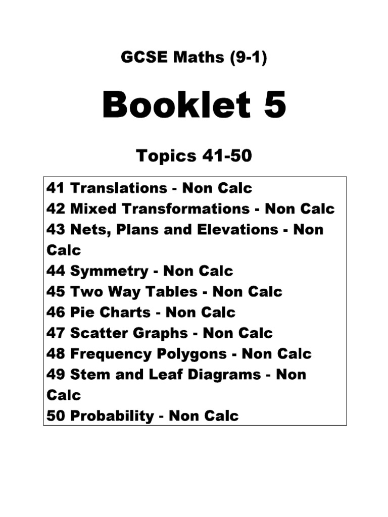 GCSE Maths Booklet 5 - Worksheet 41-50 PDF | PDF | Rectangle | Shape
