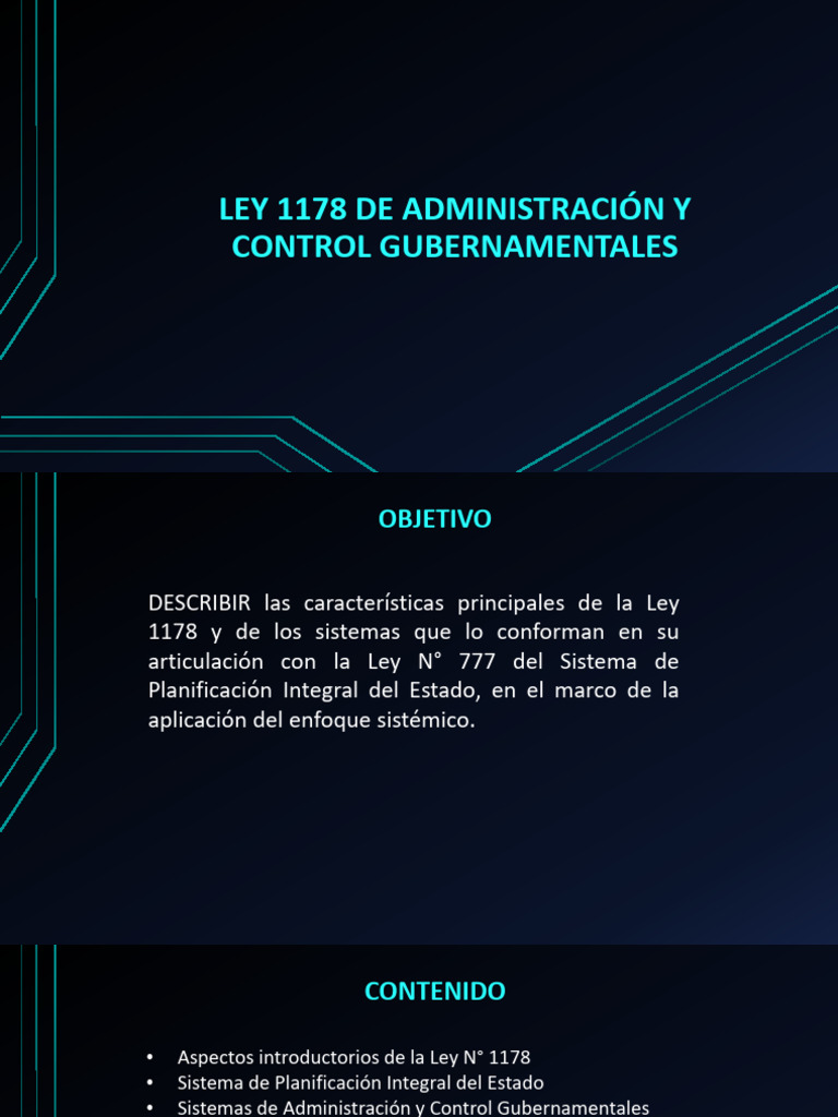 Ley 1178 de Administración y Control Gubernamentales | PDF ...