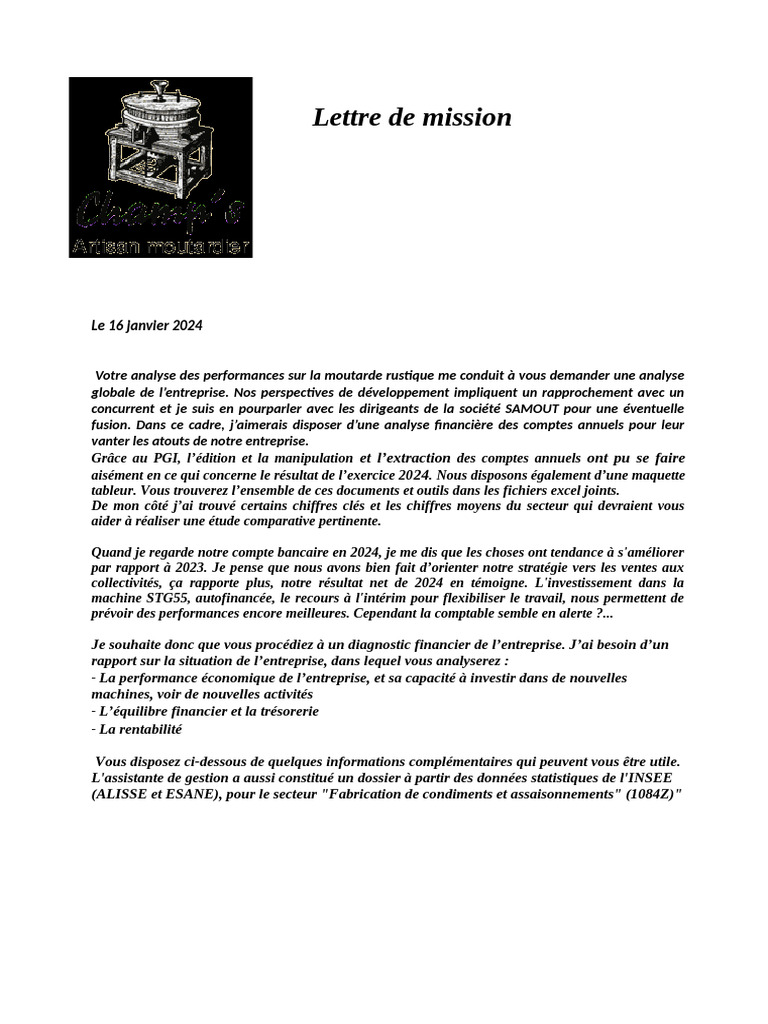 Lettre de Mission1 | PDF | Business | Jargon d'entreprise