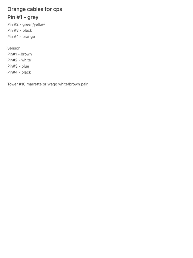 Orange Cables for Cps | PDF