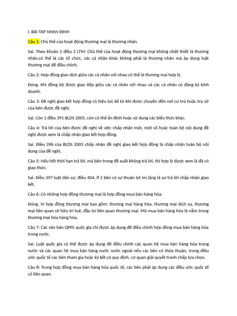 nhận định tình huống ltm | PDF