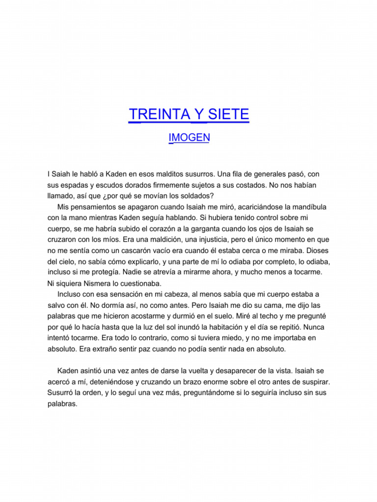 Treinta Y Siete: Imogen | PDF | Mano