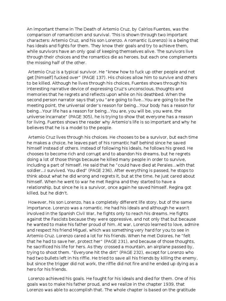 Romanticism vs. Survival in Cruz | PDF | Romanticism