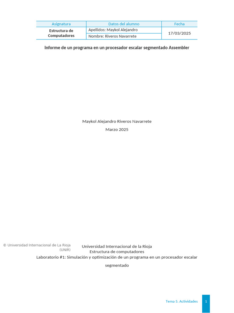 Maykol Riveros Estructura | PDF | Lenguaje ensamblador | Compilador