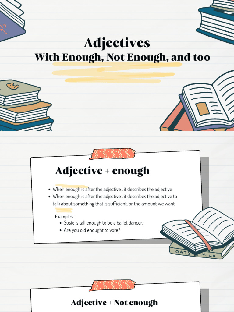Understanding "Enough," "Not Enough," and "Too" | PDF
