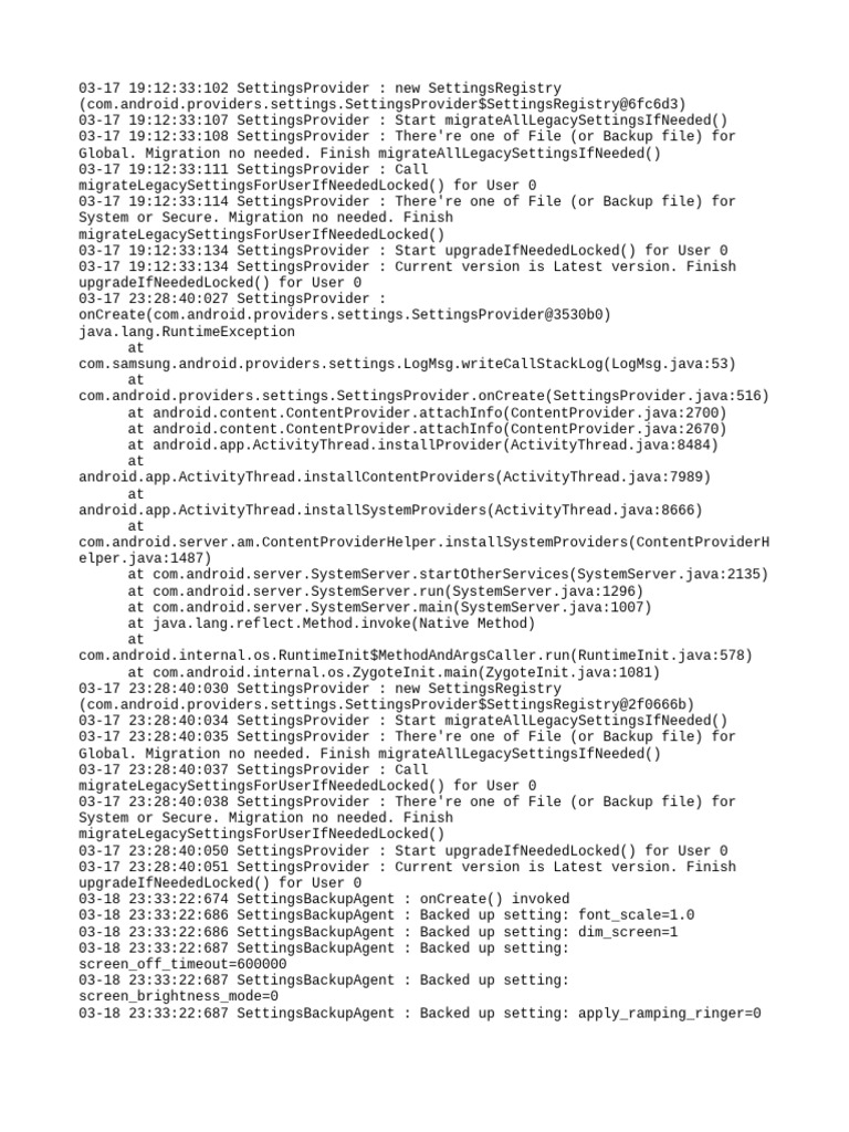 Settingsprovider | PDF | Software | System Software